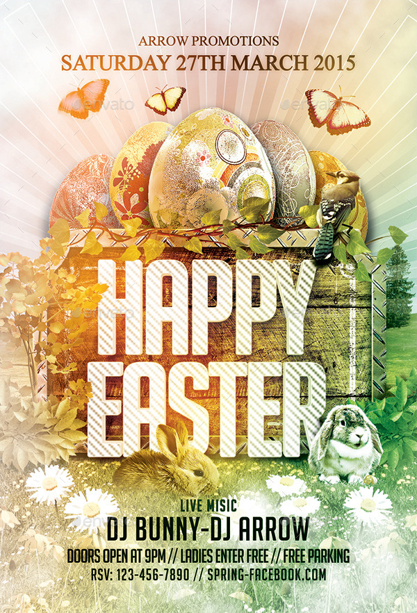Happy Easter Flyer Template, Print Templates | GraphicRiver