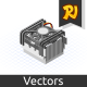 Isometric Fan Processor Socket 478, Vectors | GraphicRiver