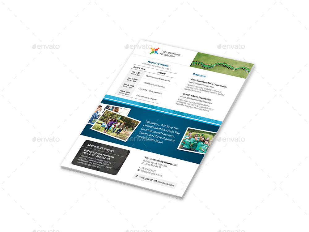Community Service Flyers – 4 Options, Print Templates | GraphicRiver