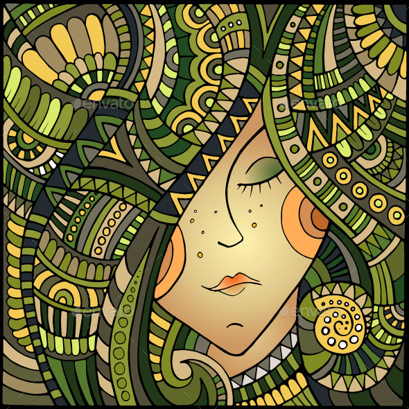 2 Ethnic Girl Portraits, Vectors | GraphicRiver