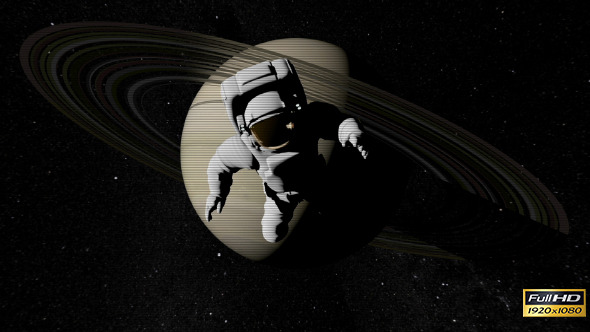 Astronauts Moving Around in Space Near Planets , Motion Graphics ...