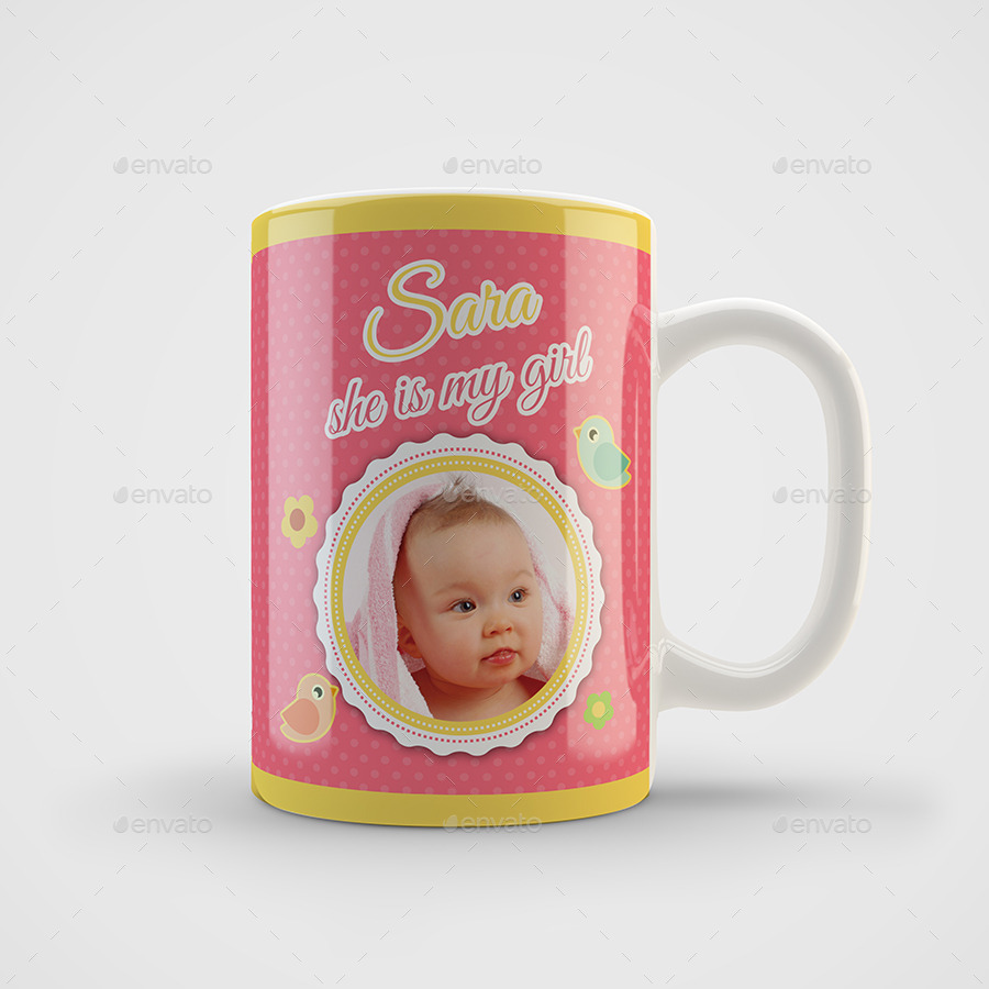 Girl Born Mug Art Design Template, Print Templates | GraphicRiver