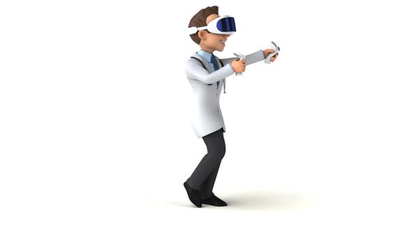 Fun 3D cartoon doctor with a VR helmet, Motion Graphics | VideoHive