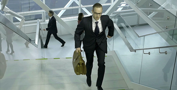 Businessman In Hurry To Work, Stock Footage | VideoHive