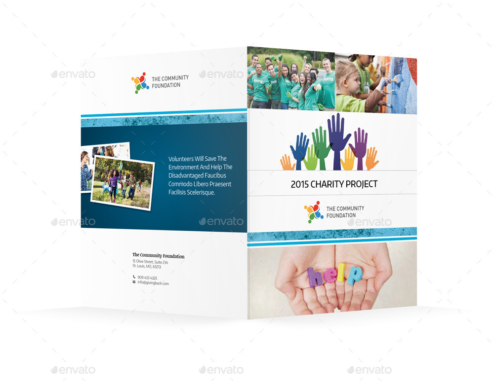 Community Service Bifold / Halffold Brochure, Print Templates ...