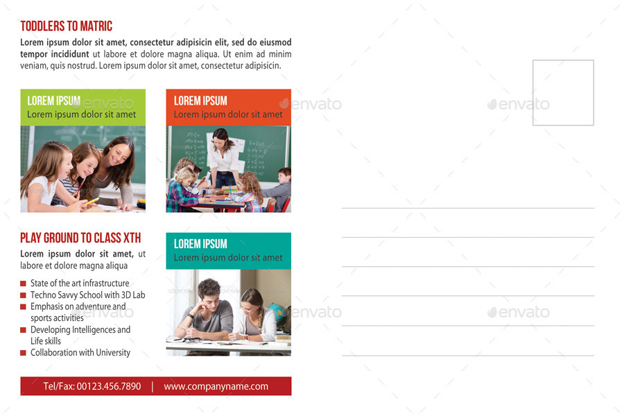 Junior School Promotion Postcard 02, Print Templates | GraphicRiver