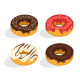 Four Donuts with Glaze, Vectors | GraphicRiver