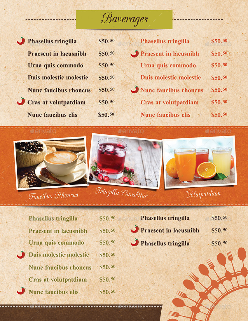 Classic Menu, Print Templates | GraphicRiver