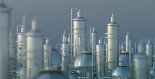Industrial Complex of Oil Refinery, Stock Footage | VideoHive