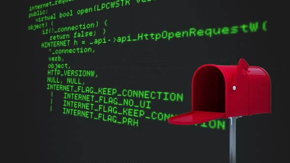 Letter coming out of letterbox while computer writing behind, Motion ...