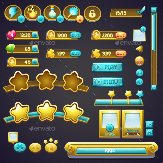 GUI Treasure Hunt, Game Assets | GraphicRiver