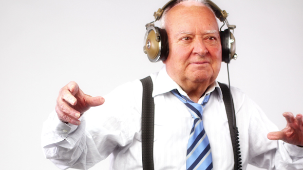 Very Funky Elderly Grandpa Dj Mixing Records 21, Stock Footage | VideoHive