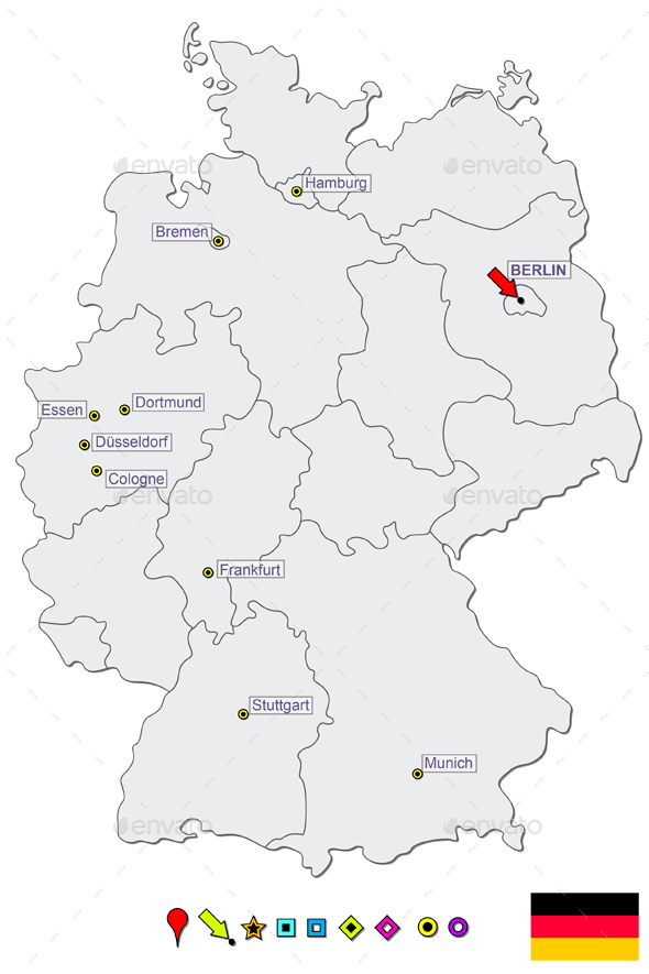 Germany Layered Vector Map by Art101 | GraphicRiver