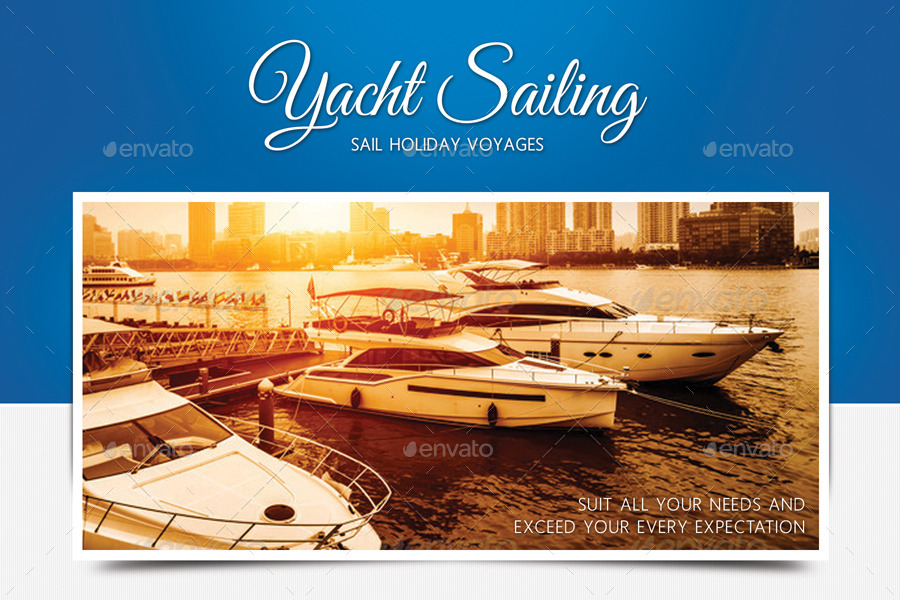 Boat Sailing Postcard Template V04, Print Templates | GraphicRiver