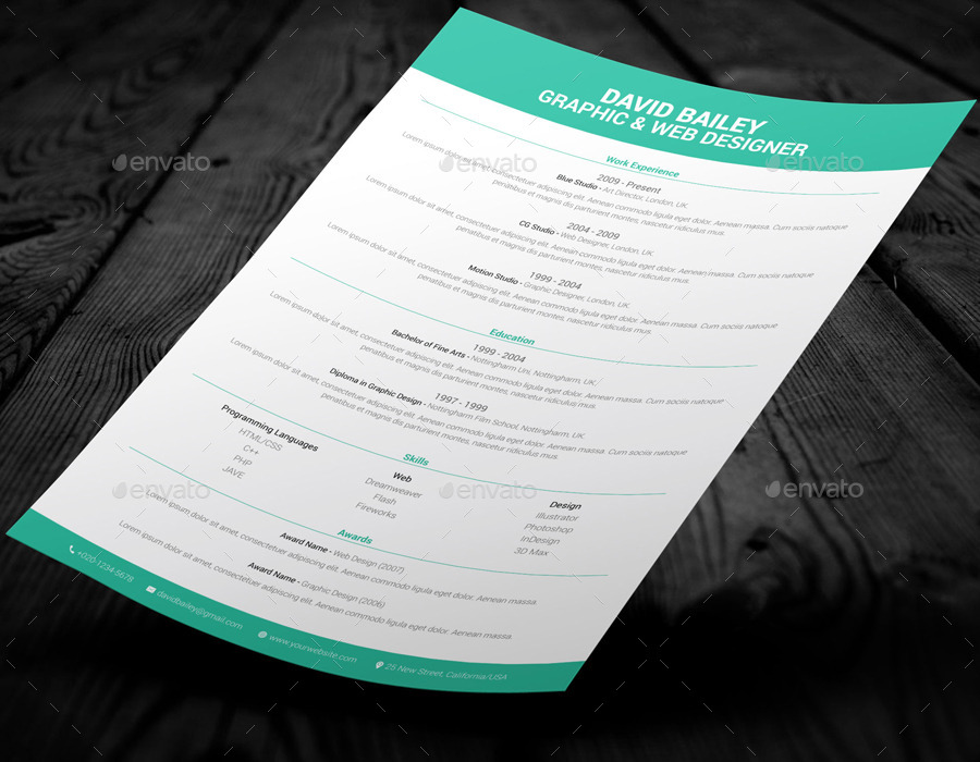 Simple Resume/CV, Print Templates | GraphicRiver