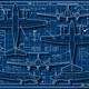 Infographic Airplane Blue Print Project, Vectors | GraphicRiver