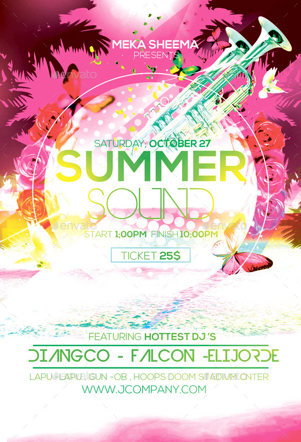 Summer Sound Flyer, Print Templates | GraphicRiver