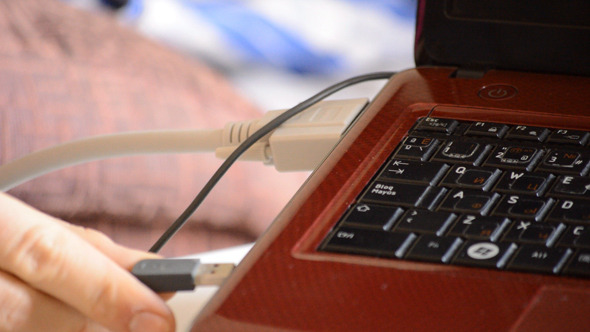 Plugging In USB Device Into Laptop, Stock Footage | VideoHive