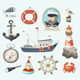 Set of Fishing and Sea Items, Vectors | GraphicRiver