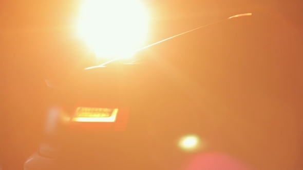 Incredible Backlight Illuminates The Car In, Stock Footage | VideoHive