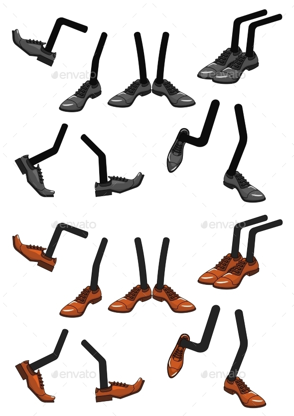 Cartoon Feet and Shoes by VectorTradition | GraphicRiver