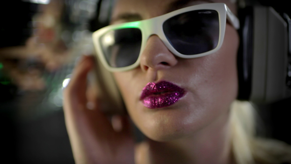 Female Dj Face Sunglasses Disco 5, Stock Footage | VideoHive