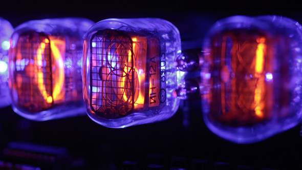 Nixie Tube Clock, A Numerical Counter 5, Stock Footage | VideoHive