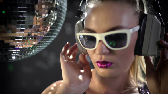 Female Dj Face Sunglasses Disco 4, Stock Footage | VideoHive