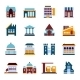 Flat City Icons Vector Buildings, Icons | GraphicRiver