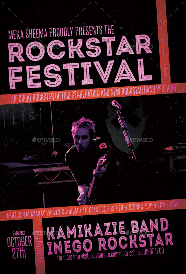 RockStar Festival Flyer by ferlyn22 | GraphicRiver