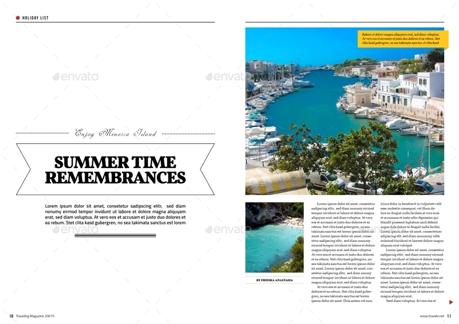 Traveling Magazine Template by siroolee | GraphicRiver
