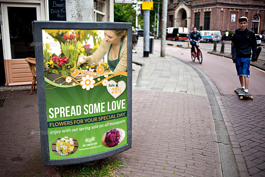Flowers Shop Poster Template, Print Templates | GraphicRiver