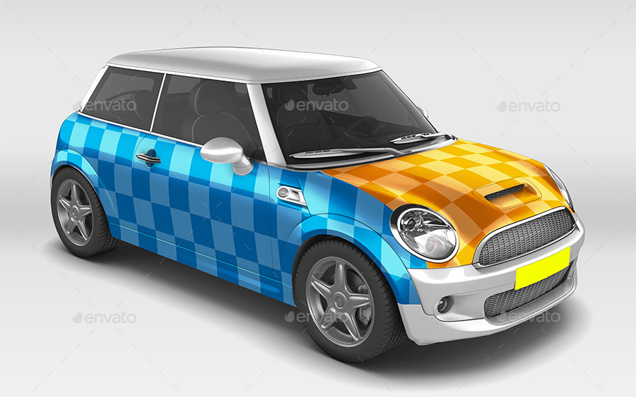 Mini Car Mock-Up, Graphics | GraphicRiver