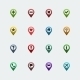 Vector Color Map Pins Mini Icons Set, Icons | GraphicRiver