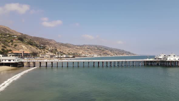 Aerial View of Malibu Pier and Beach on Sunny Day California USA, Stock ...