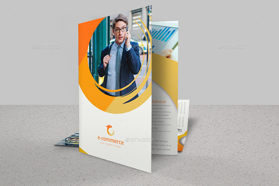 E-Commerce Business Bi-Fold Brochure, Print Templates | GraphicRiver