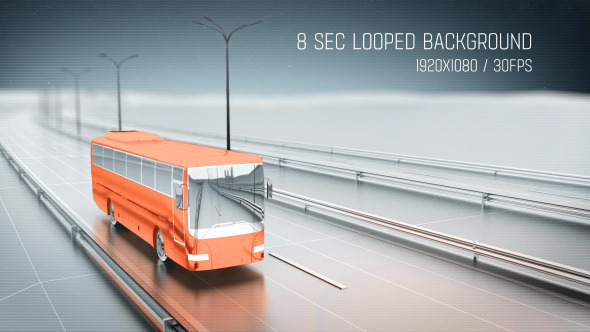 Public Bus on the Highway Front View, Motion Graphics | VideoHive