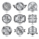 Repair Workshop Metal Emblems Set, Vectors | GraphicRiver