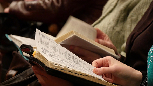 Flipping Through Bible At Church, Stock Footage | VideoHive