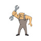 Bulldog Mechanic Spanner Standing Cartoon, Vectors | GraphicRiver