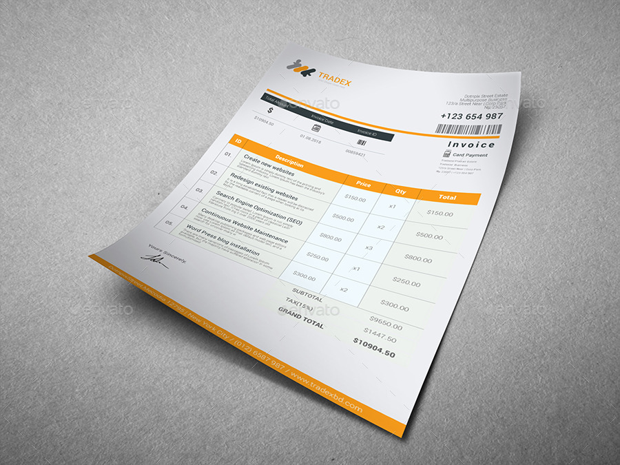 Tradex Business Invoice, Print Templates | GraphicRiver