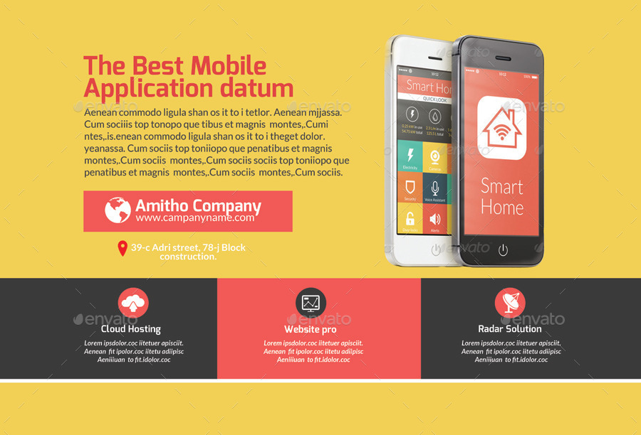 Mobile App Post Cards Template Bundle by designhub719 | GraphicRiver