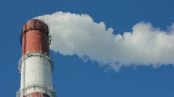 Factory Chimney With Smoke, Stock Footage | VideoHive