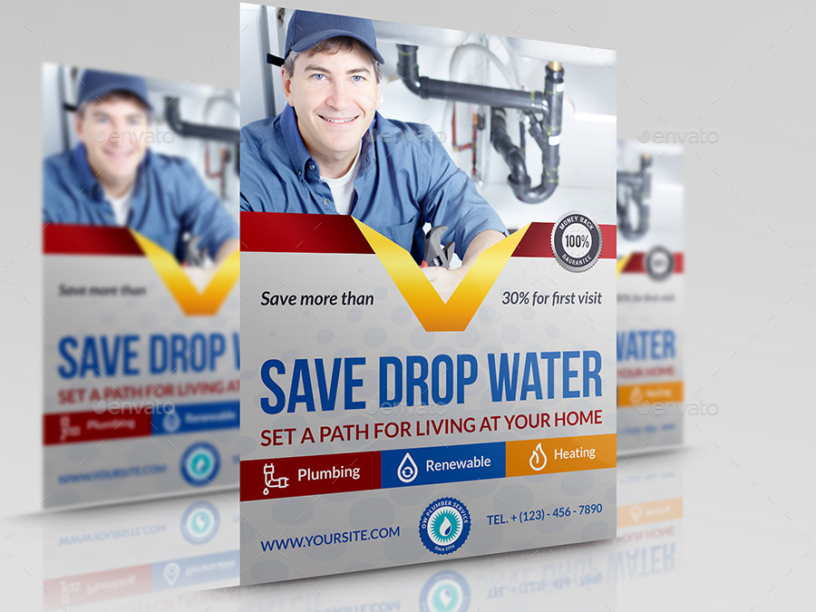 Plumber Service Flyer Template, Print Templates | GraphicRiver
