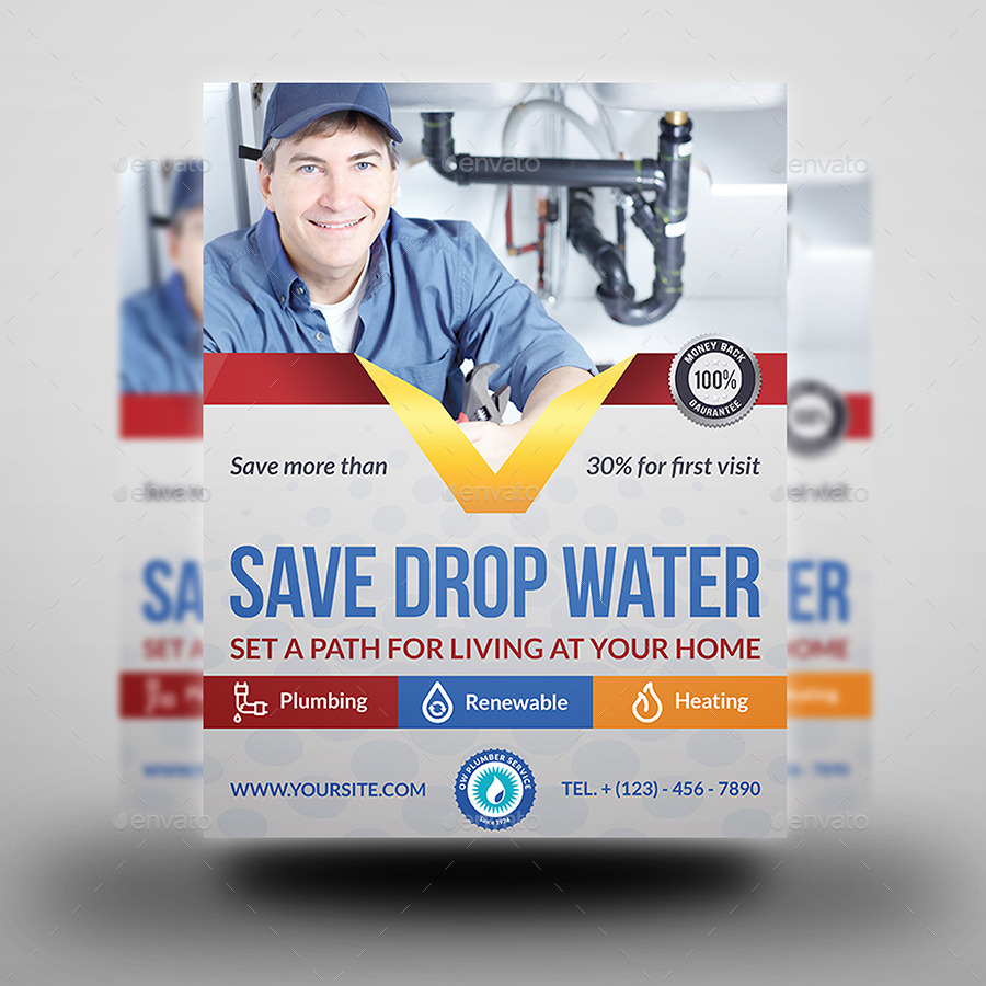 Plumber Service Flyer Template, Print Templates | GraphicRiver