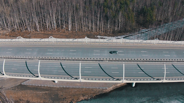 Flying Above Highway with Traffic Cars, Stock Footage | VideoHive