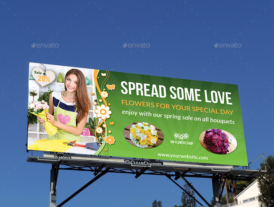 Flower Shop Billboard Template, Print Templates | GraphicRiver