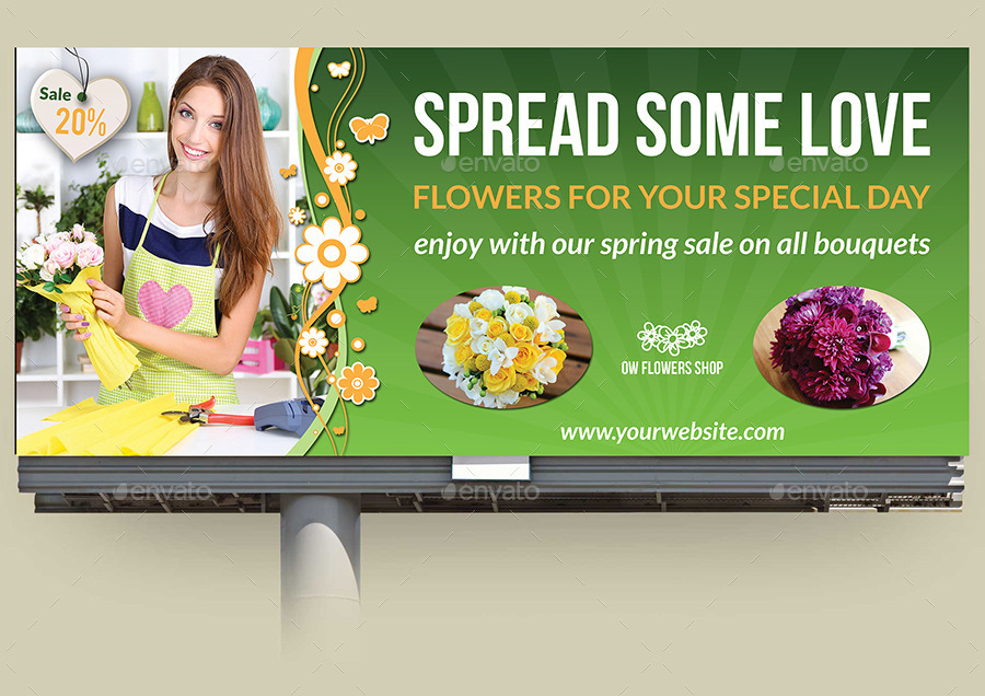 Flower Shop Billboard Template, Print Templates | GraphicRiver