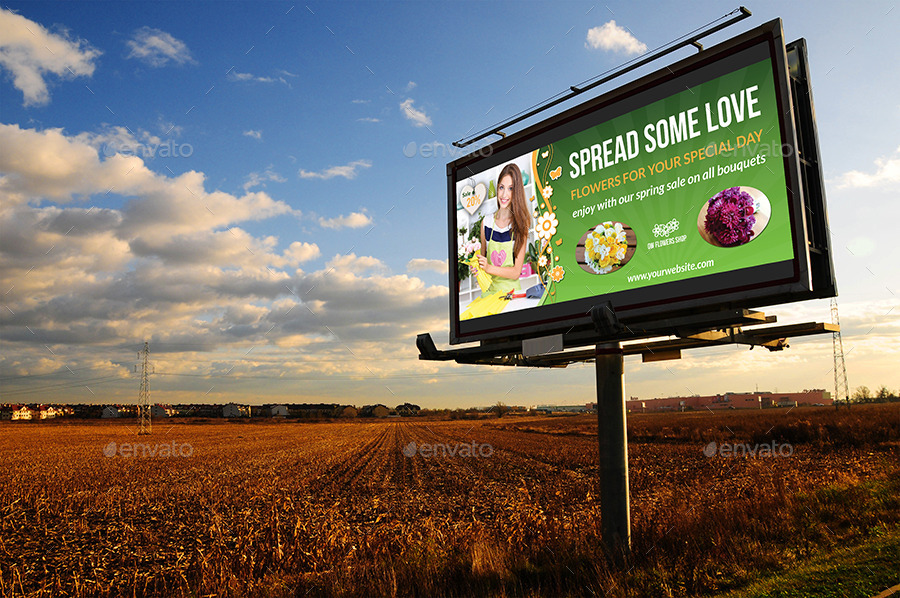 Flower Shop Billboard Template, Print Templates | GraphicRiver