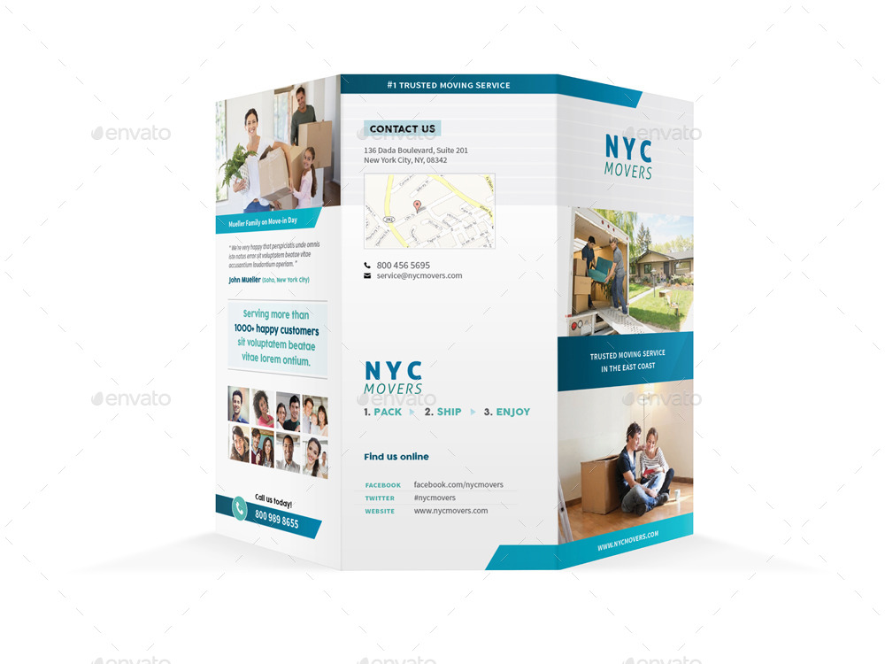 Moving Service Trifold Brochure, Print Templates | GraphicRiver
